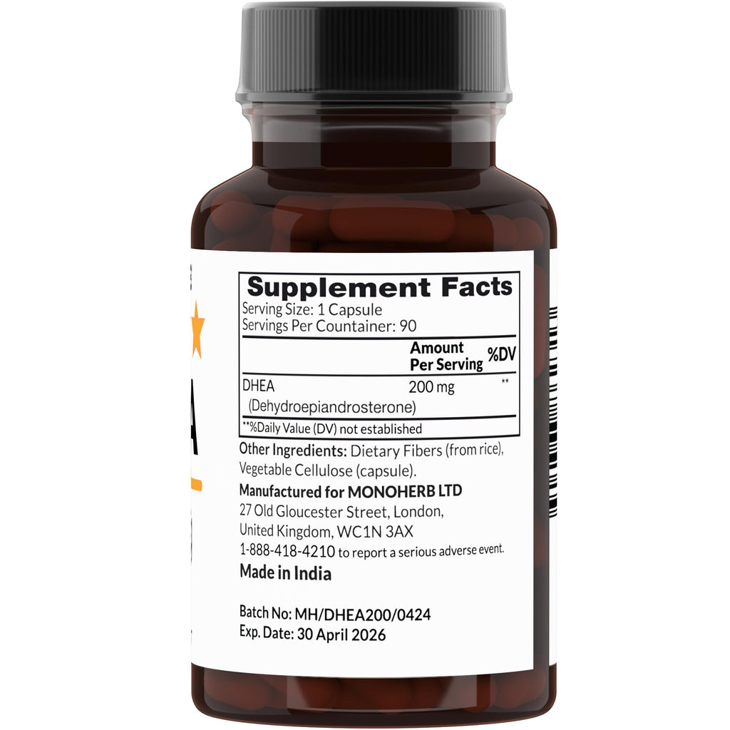 200 mg DHEA capsules for wellness