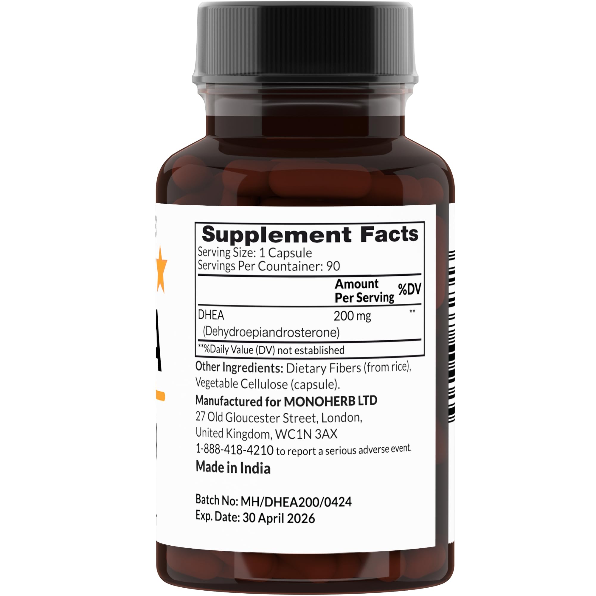 200 mg DHEA capsules for wellness
