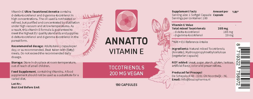 200 mg Eannatto vitamin E supplement