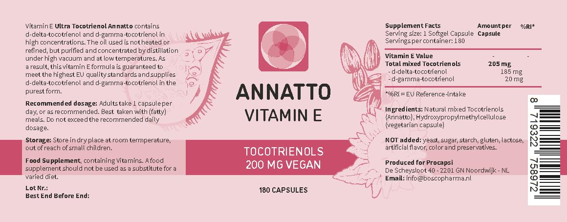 200 mg Eannatto vitamin E supplement