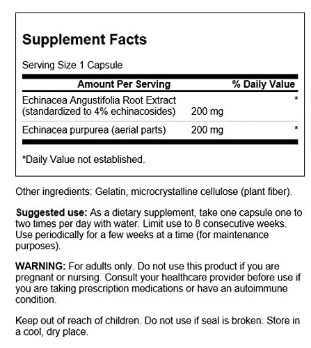 200 mg Echinacea herbal supplement