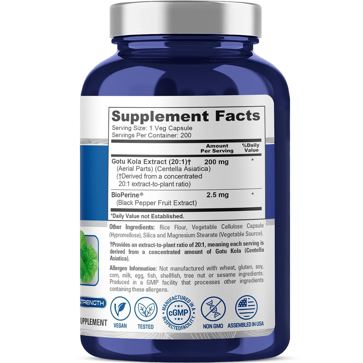 200 mg Gotu Kola capsules