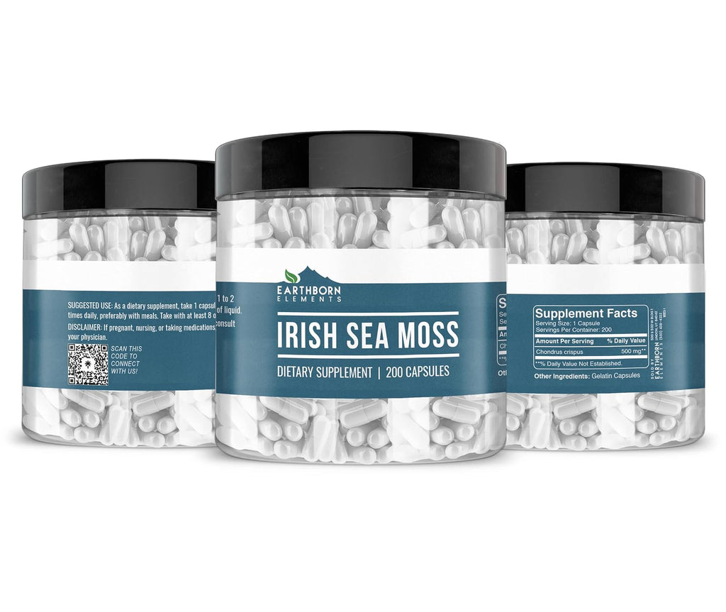 200 mg Irish Sea Moss capsules for energy