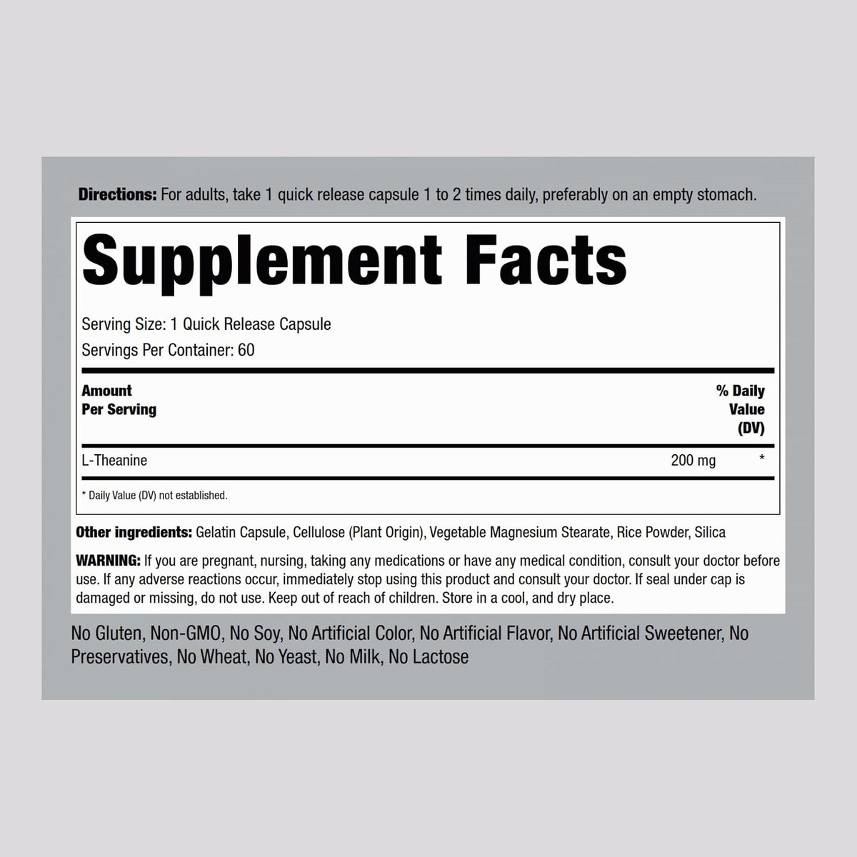 200 mg L-Theanine capsules for stress relief