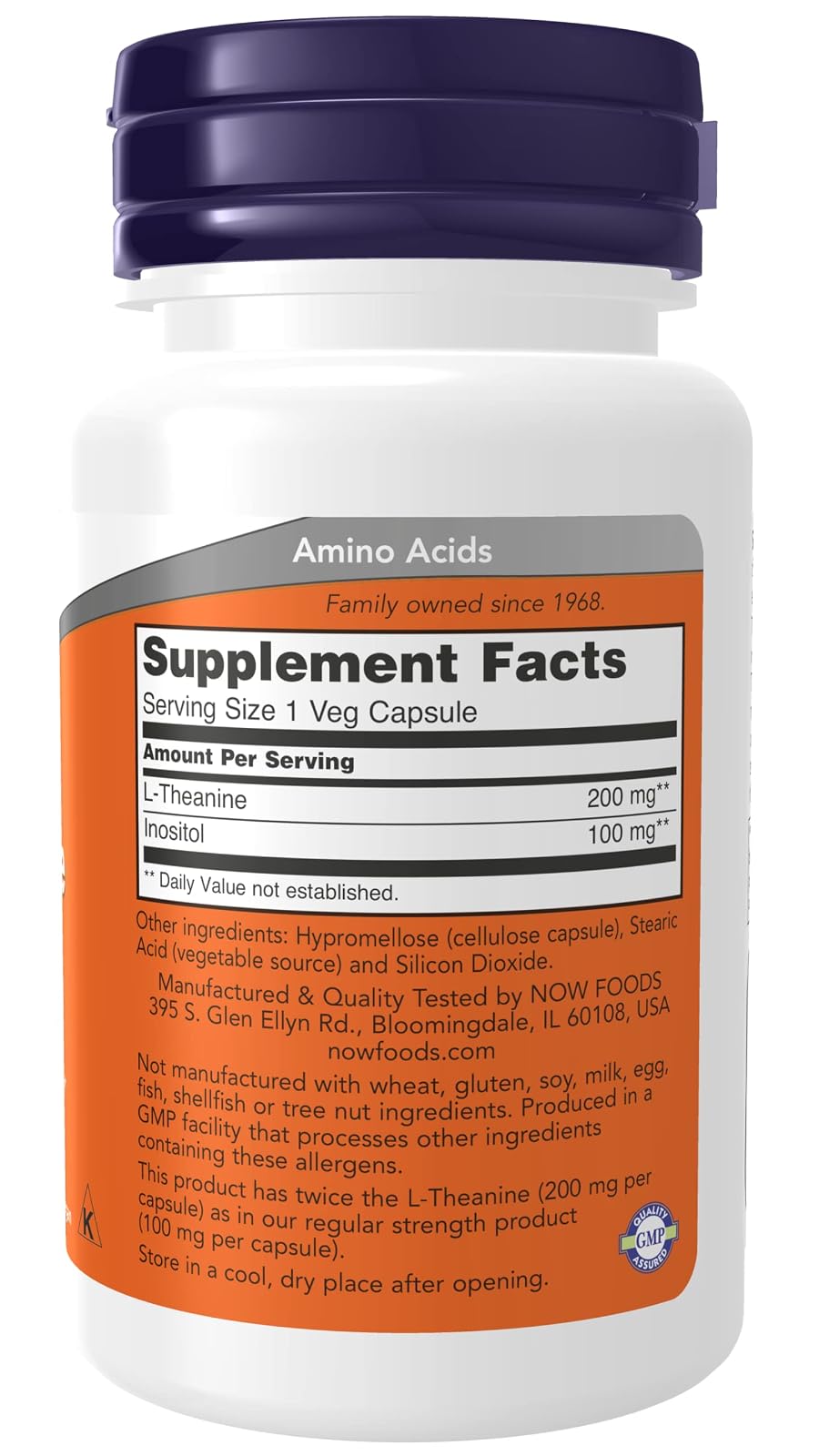 200 mg L-Theanine capsules for stress relief