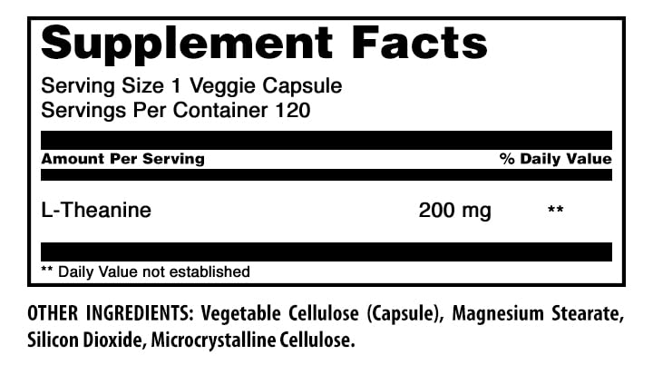 200 mg L-Theanine for relaxation