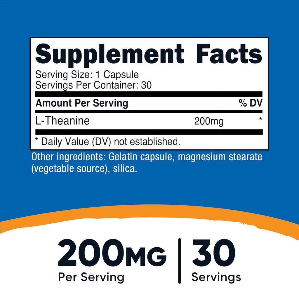 200 mg L-Theanine for relaxation
