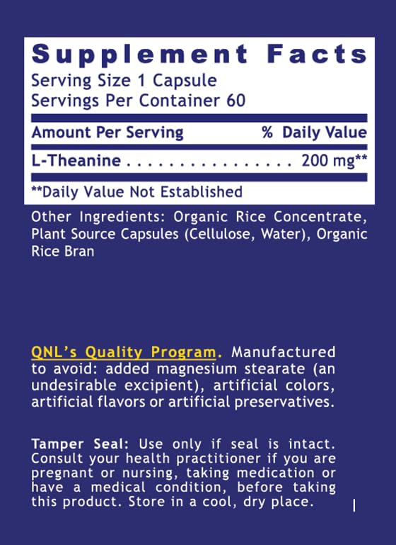 200 mg L-Theanine for stress relief