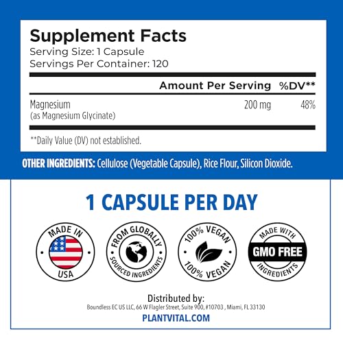 200 mg magnesium bisglycinate formula