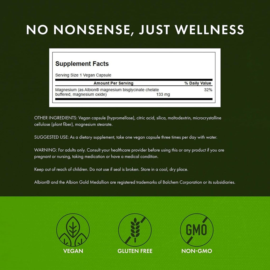 200 mg magnesium bisglycinate supplement
