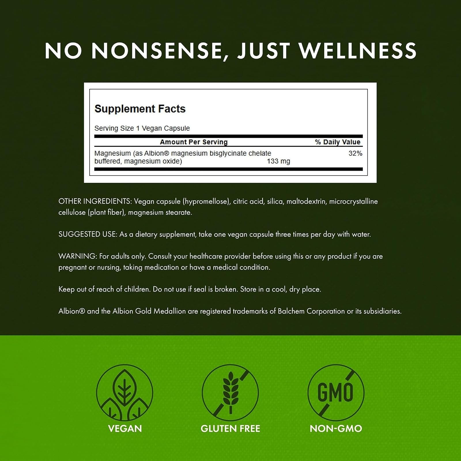 200 mg magnesium bisglycinate supplement