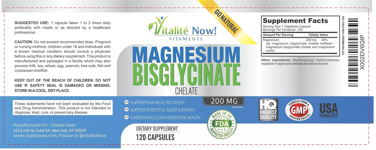 200 mg magnesium bisglycinate supplement