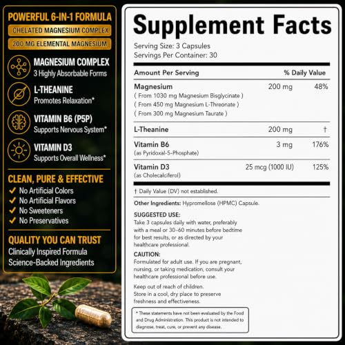 200 mg Magnesium Glycinate capsules