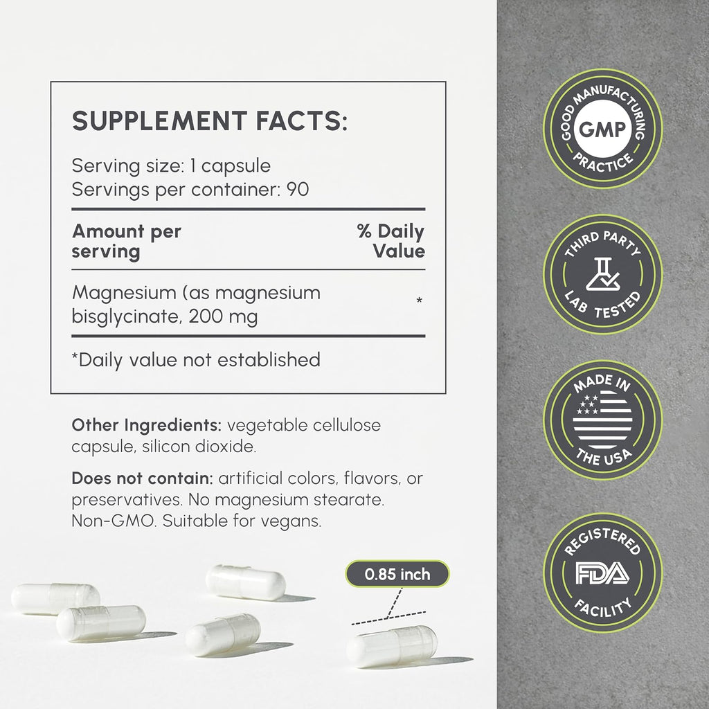 200 mg Magnesium Glycinate for muscle support