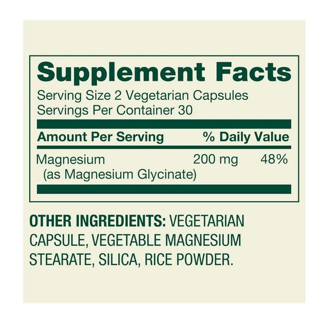 200 mg Magnesium Glycinate for relaxation