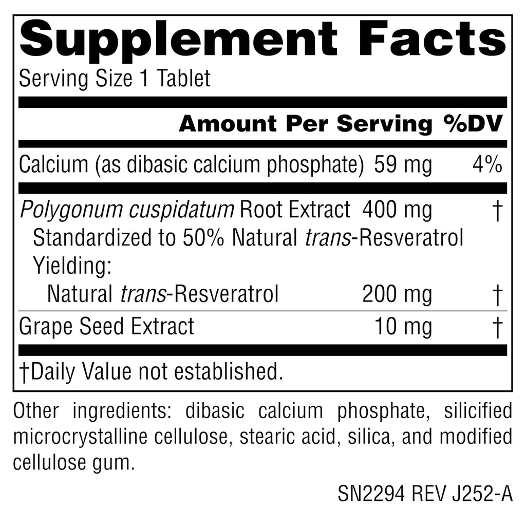 200 mg Resveratrol tablets for vitality