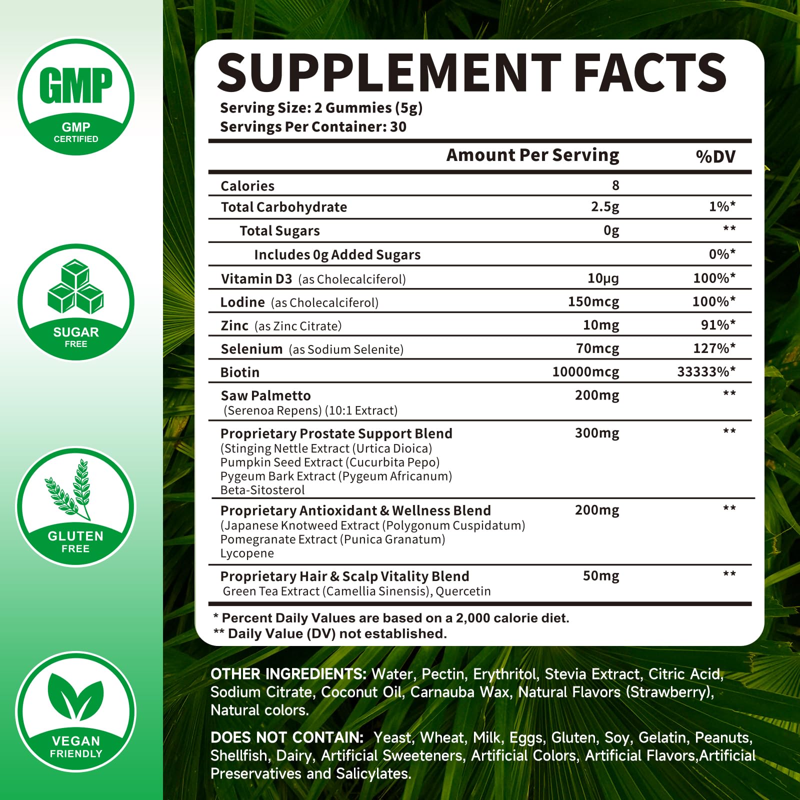 200 mg Saw Palmetto daily supplement
