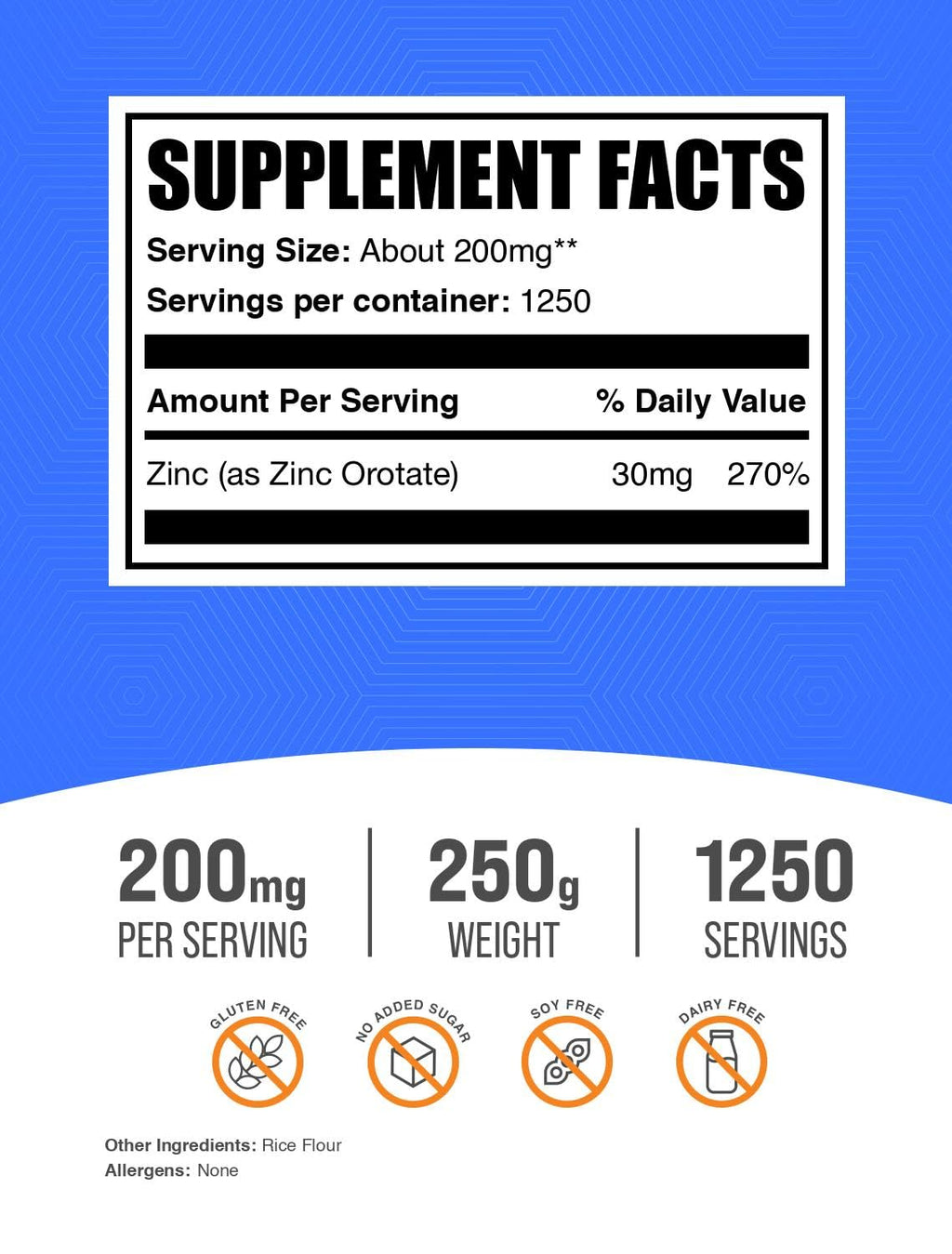 200 mg Zinc Orotate supplement