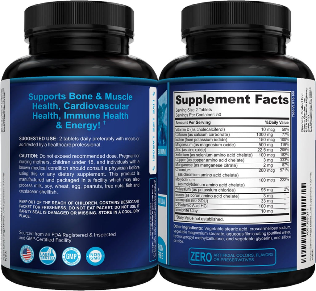 200 pills of essential trace minerals