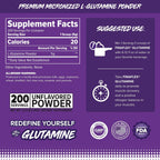 200 servings of l-glutamine
