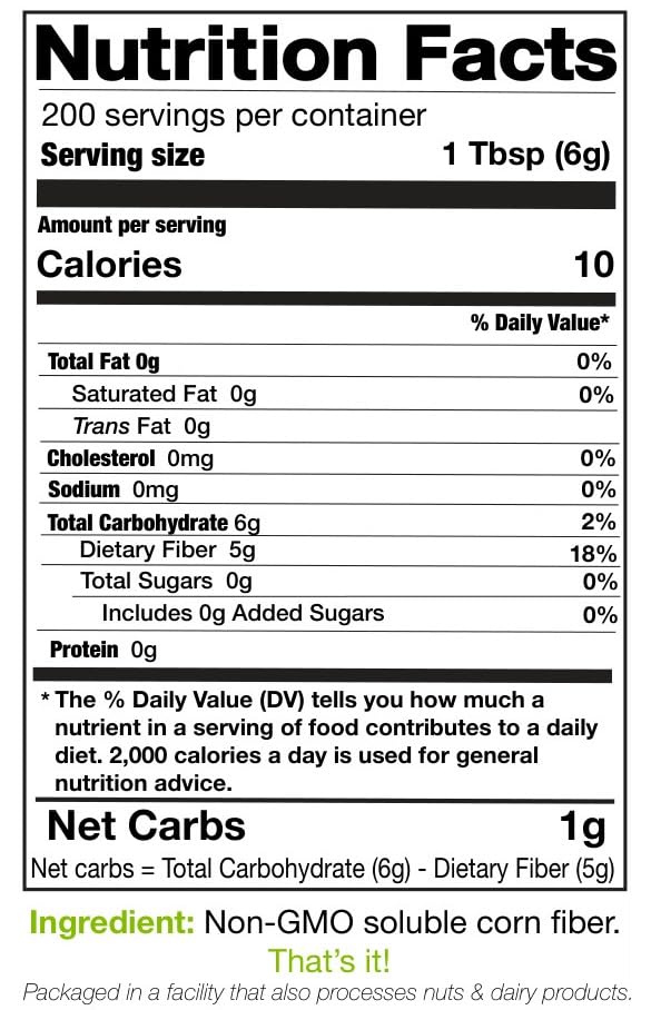 200 servings of prebiotic fiber