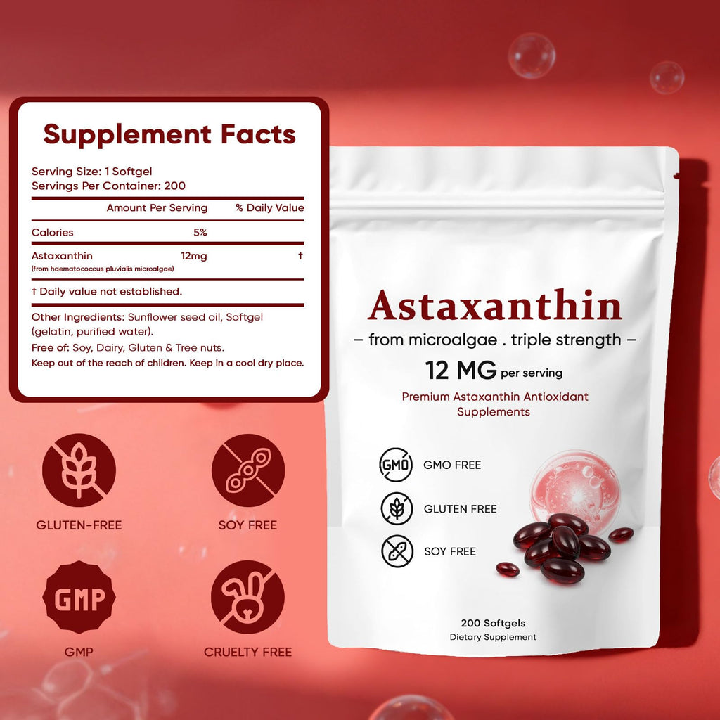 200 softgels of Astaxanthin supplement