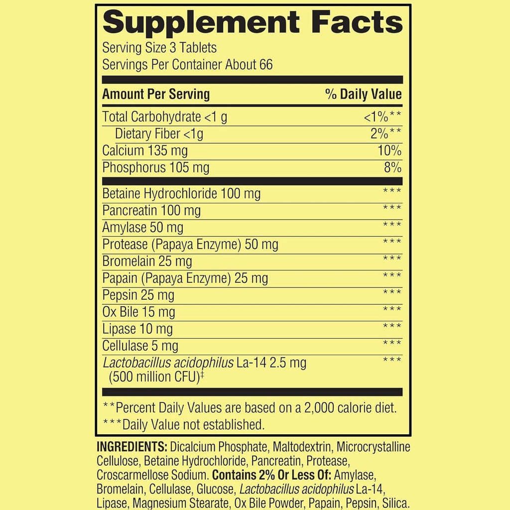 200 tablets for daily digestion