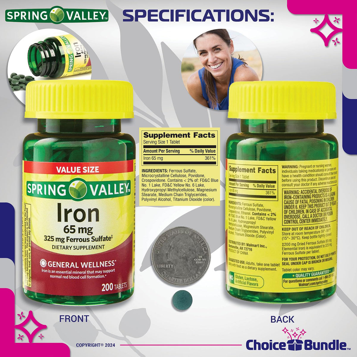 200 tablets for daily iron intake