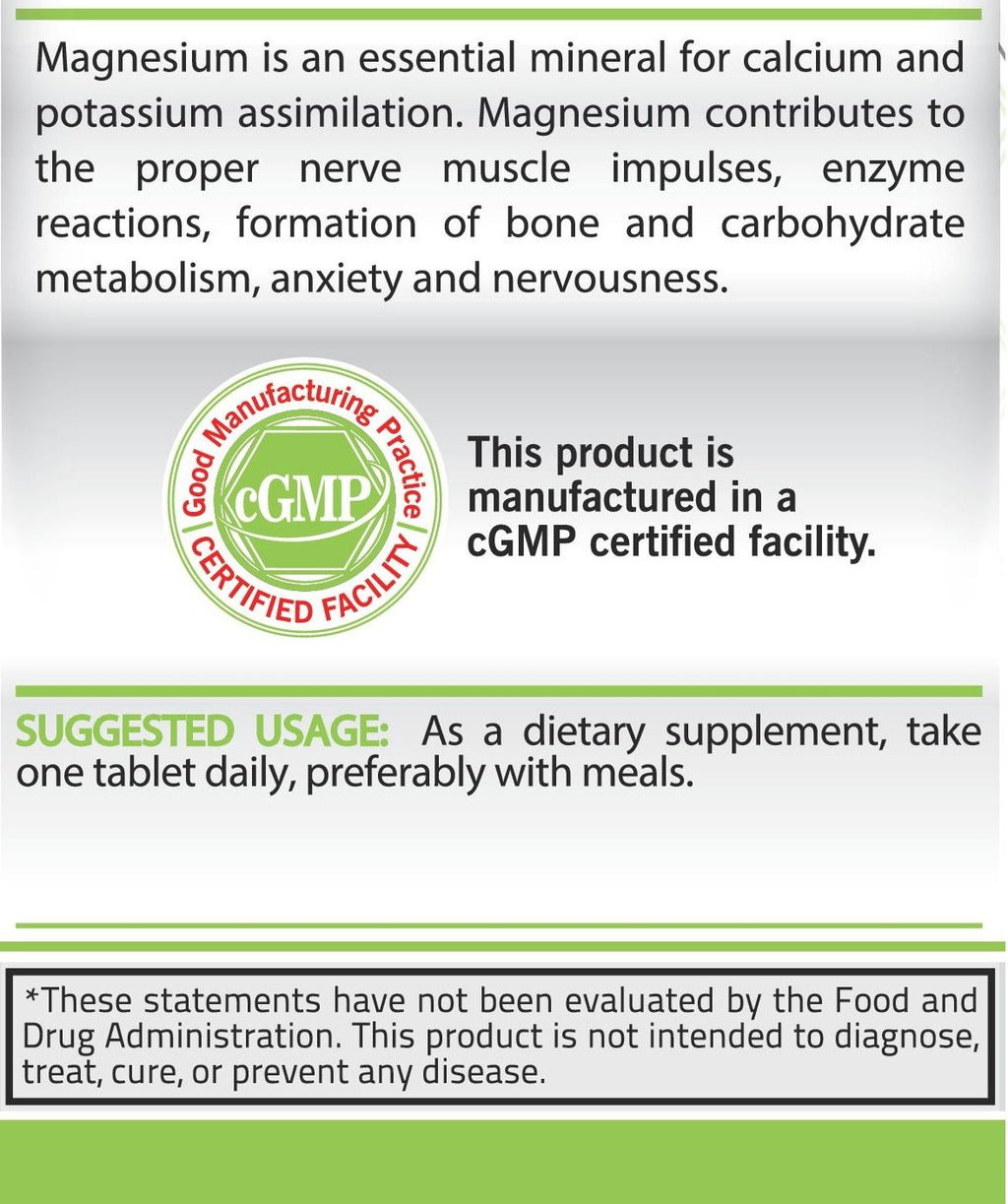 200 tablets for long-lasting magnesium supply
