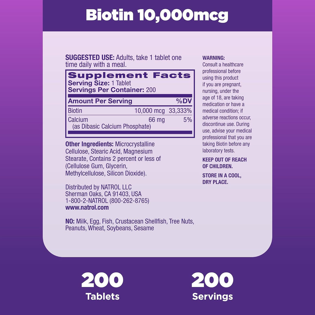 200 tablets of biotin goodness