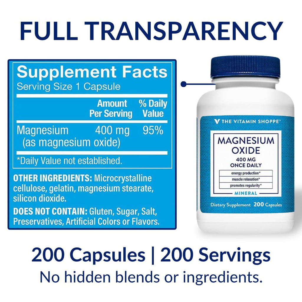 200 tablets of magnesium oxide