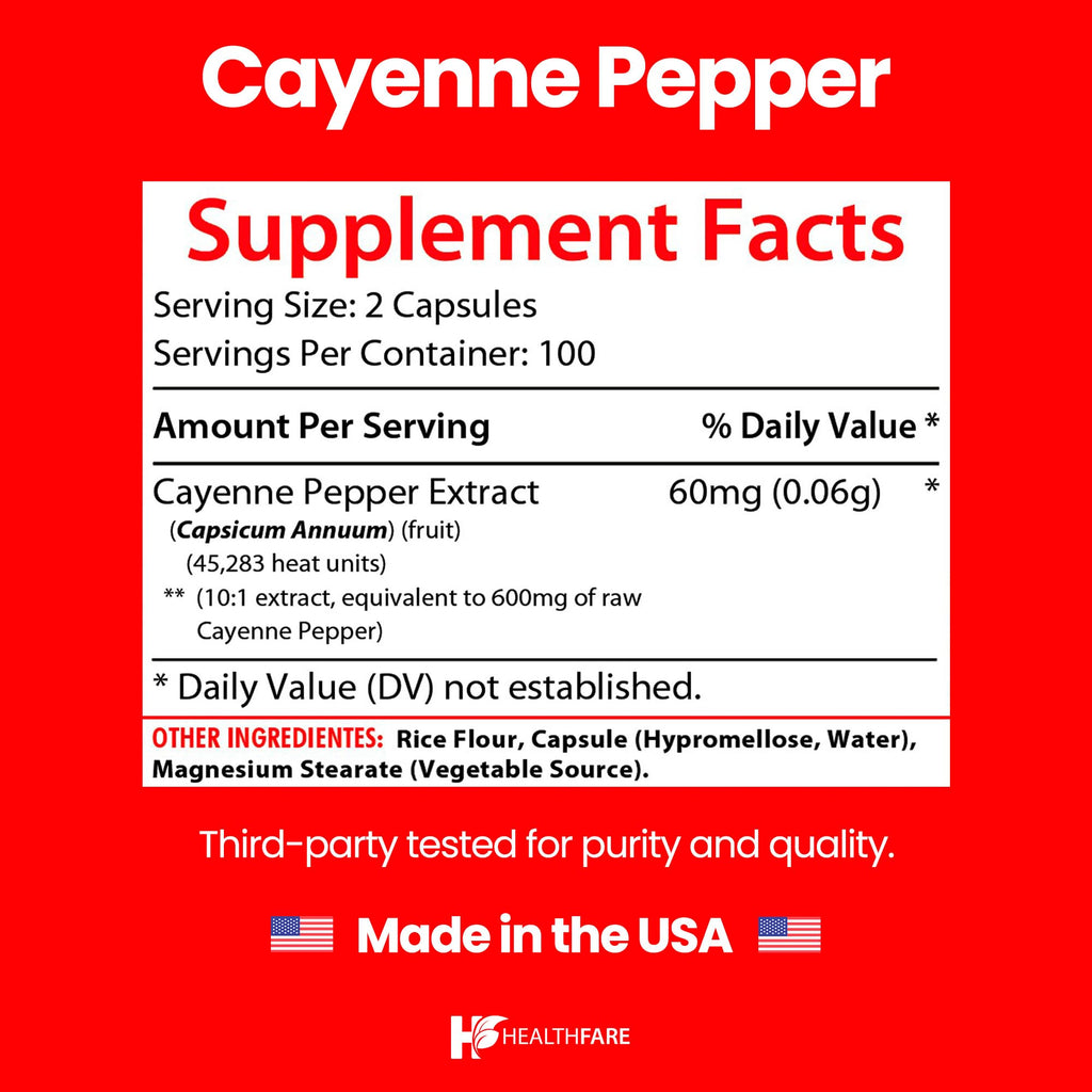 200 vegan pills of cayenne extract