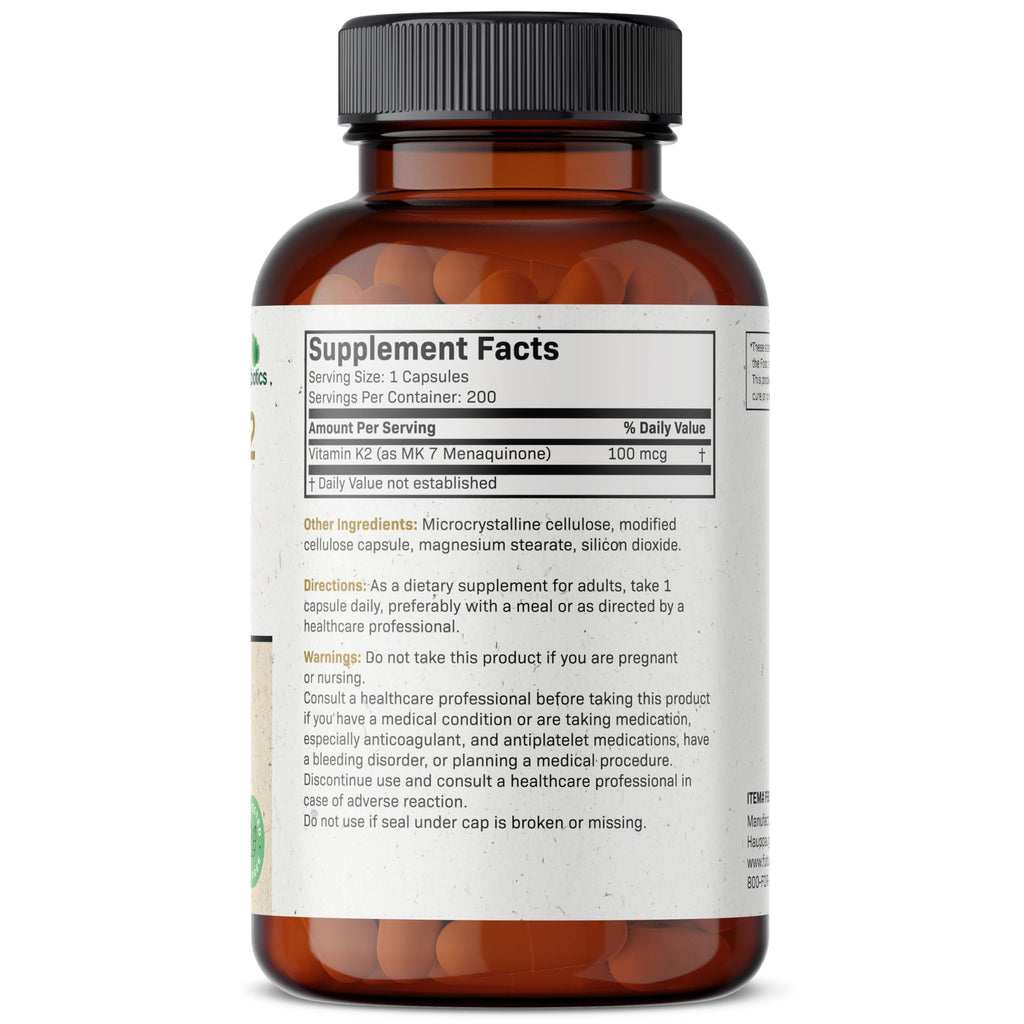 200 vegetarian capsules of Vitamin K2