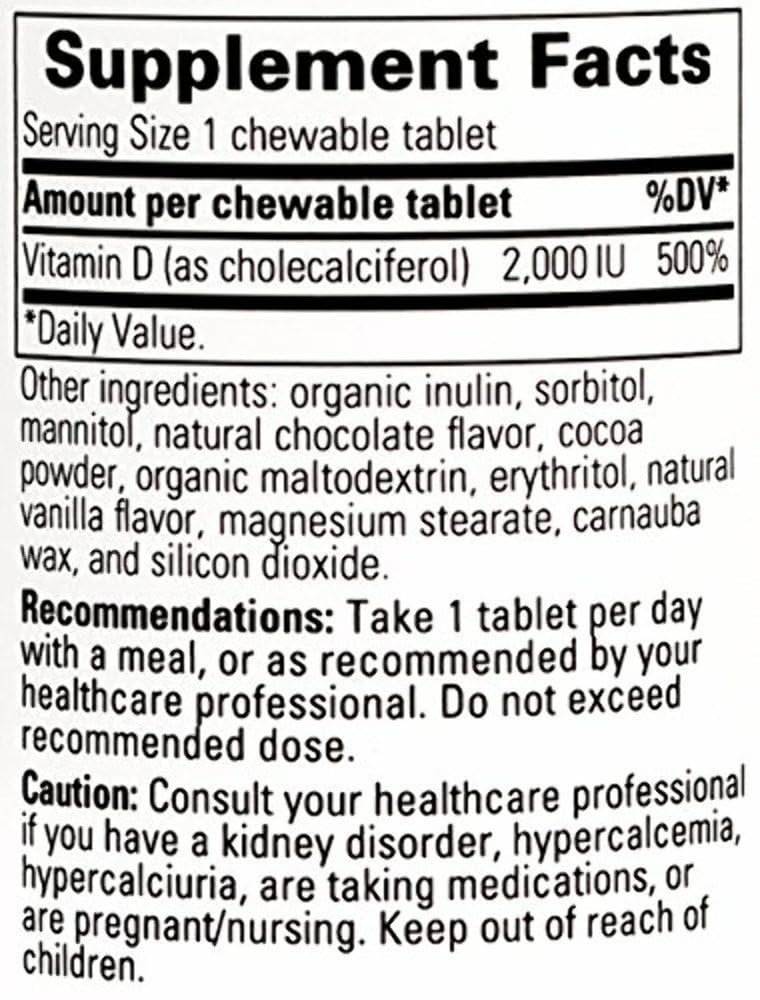 2000 IU vitamin D3 for energy
