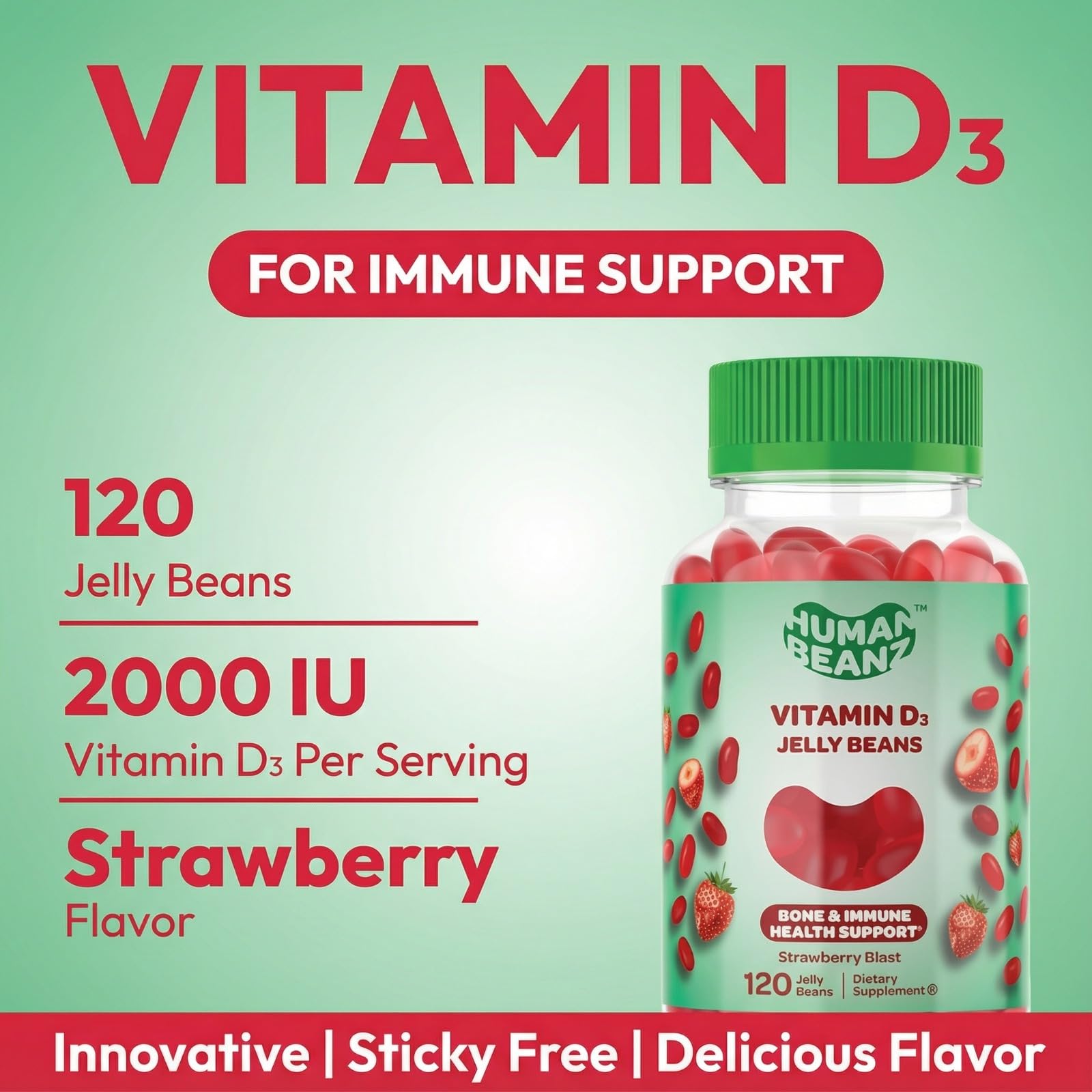 2000 IU Vitamin D3 for immune support