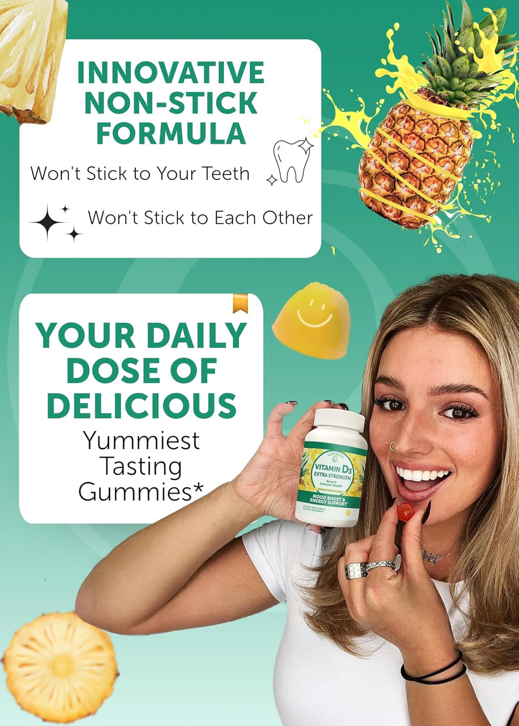 2000 IU vitamin D3 gummy supplements