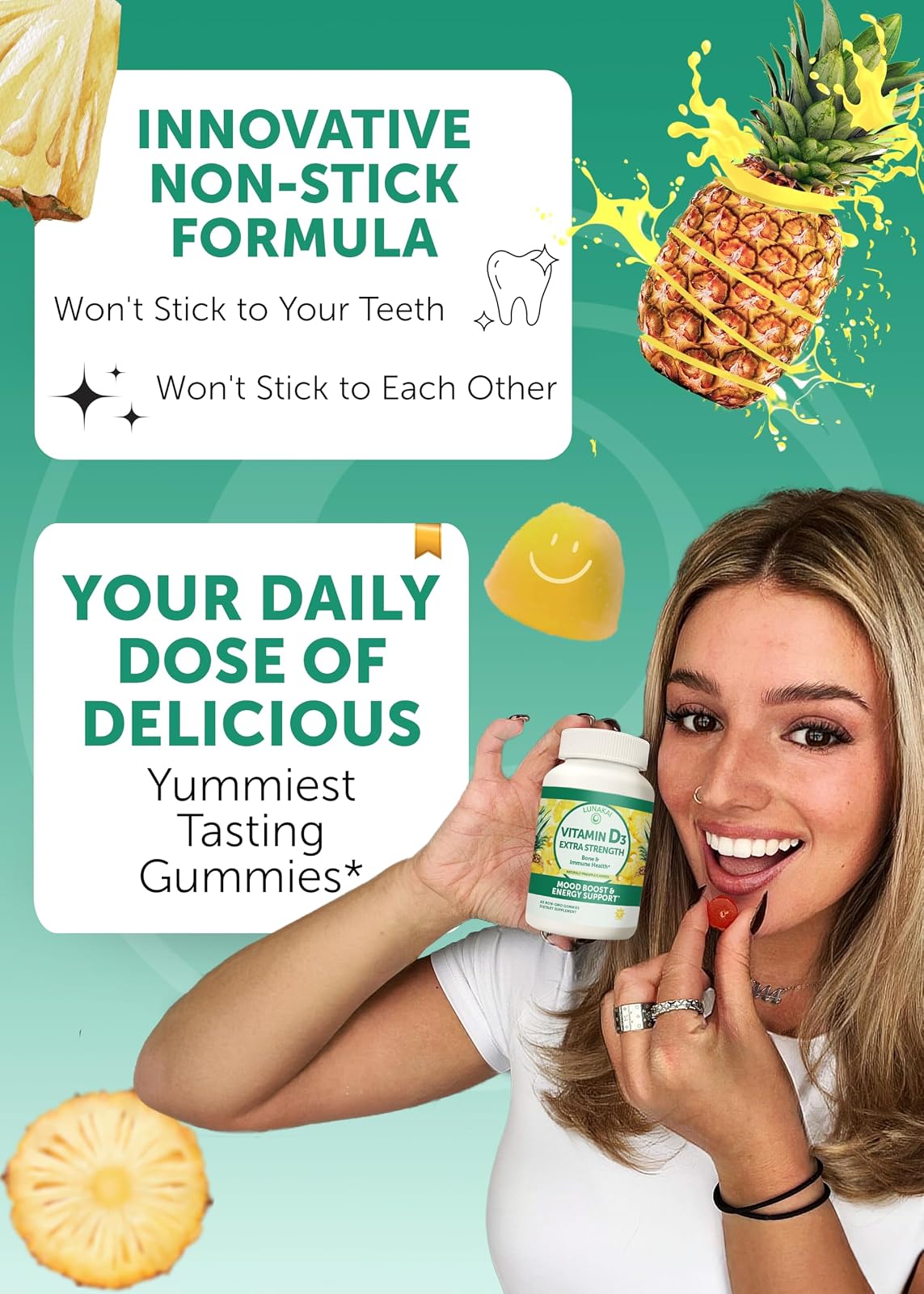 2000 IU vitamin D3 gummy supplements