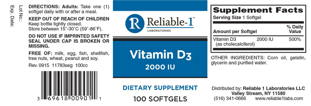 2000 IU Vitamin D3 health benefits