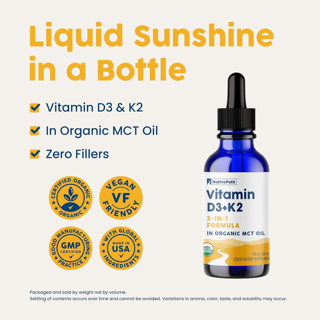 2000 IU vitamin D3 K2 supplement