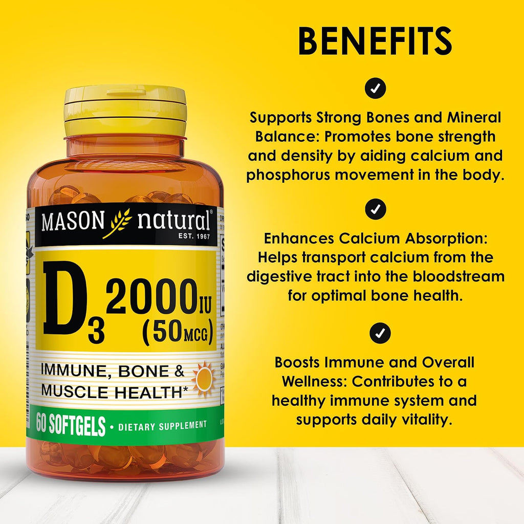 2000 IU Vitamin D3 supplement
