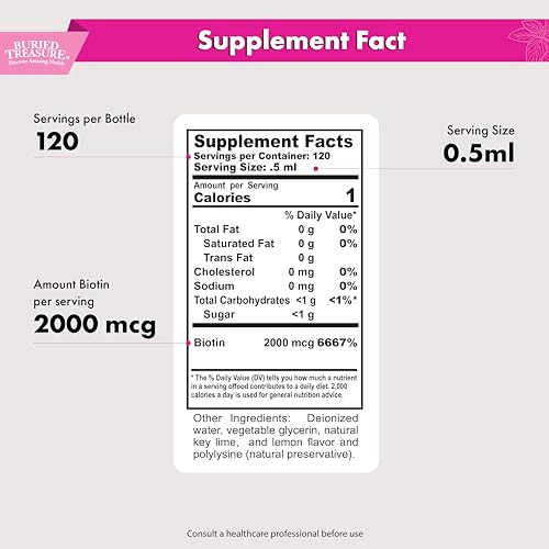2000 mcg Biotin liquid supplement
