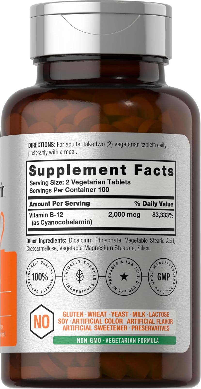 2000 mcg vitamin B12 for energy