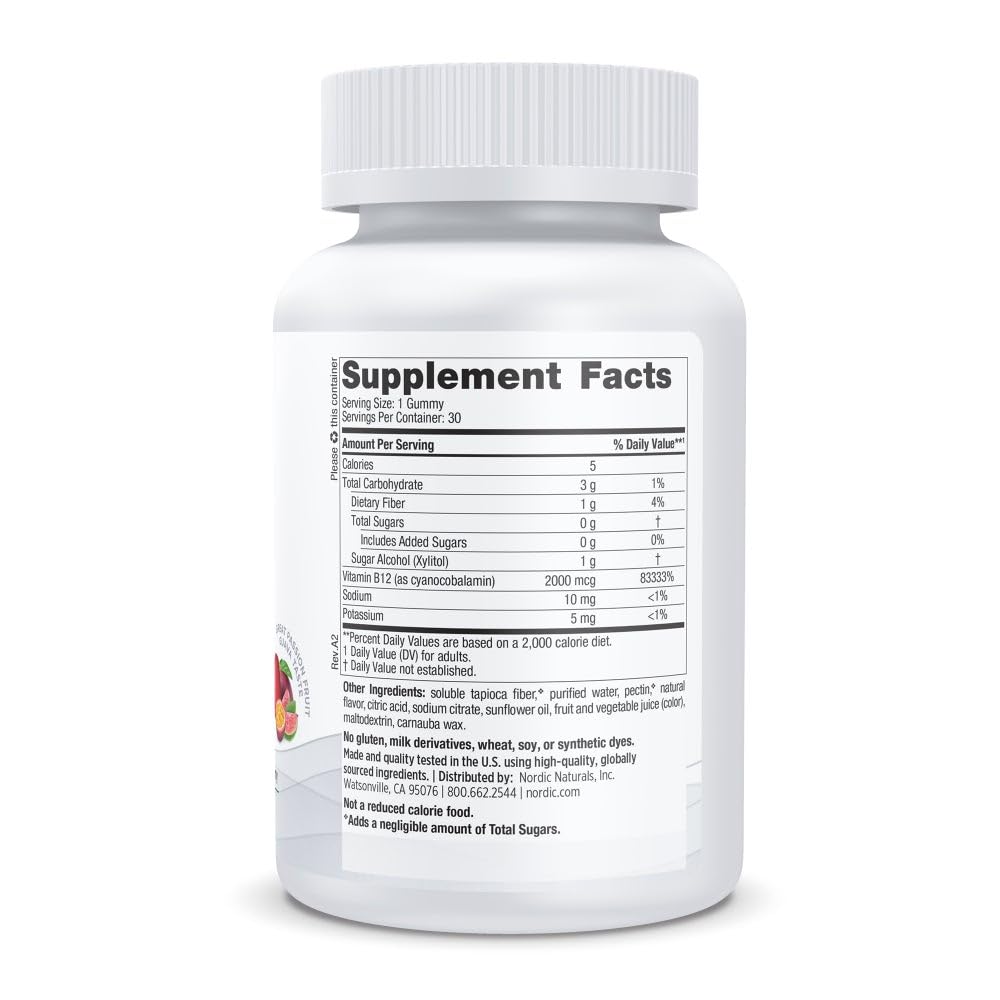 2000 mcg vitamin B12 gummy supplement