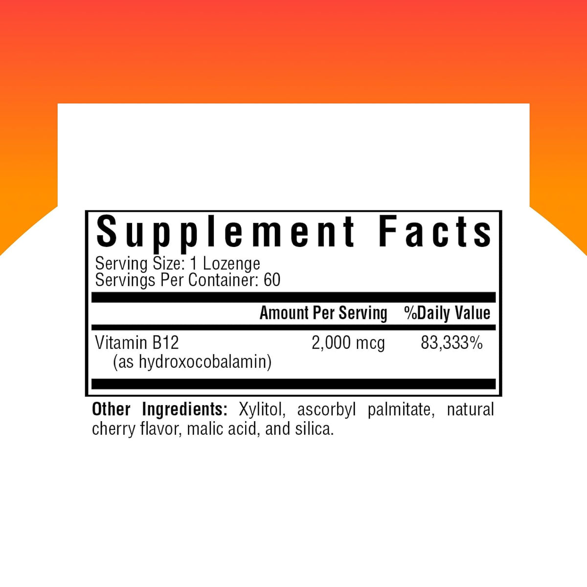 2000 mcg vitamin B12 supplement