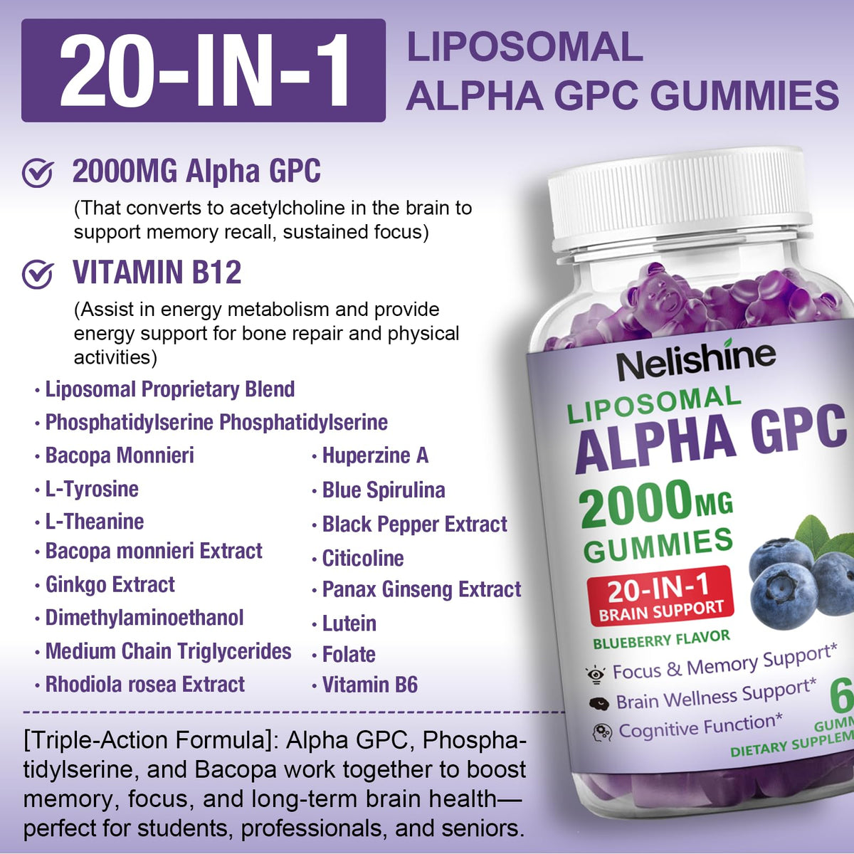 2000 mg Alpha GPC vitamin supplement