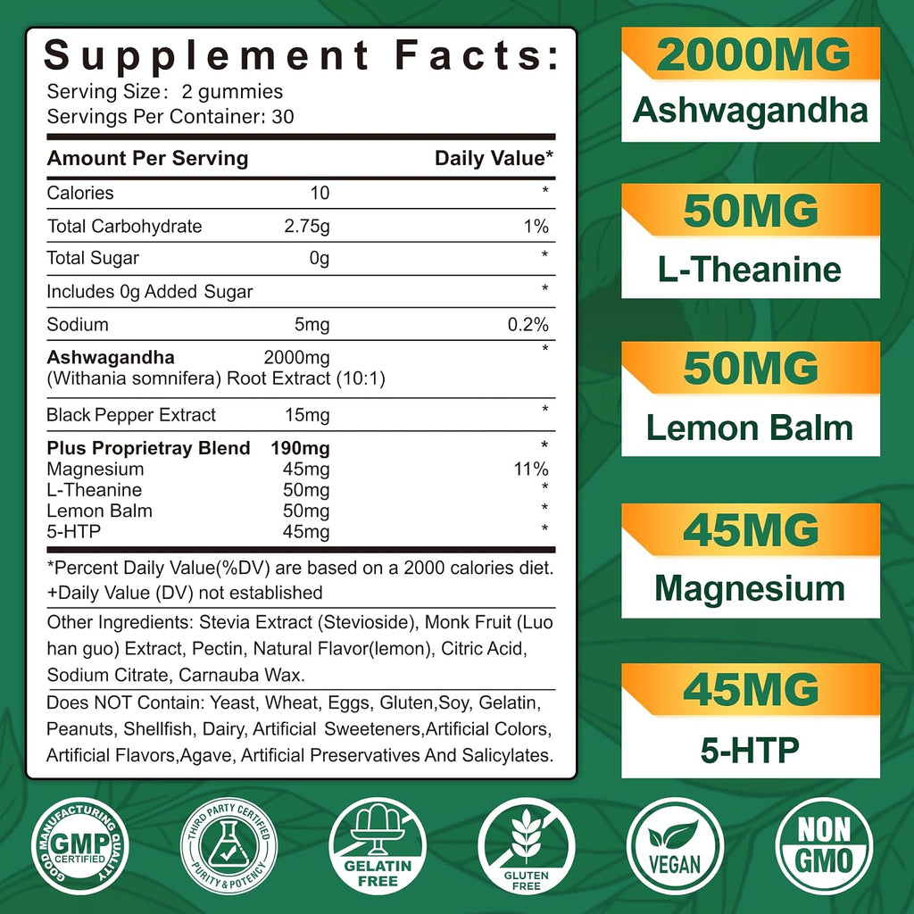 2000 mg Ashwagandha gummy multivitamin