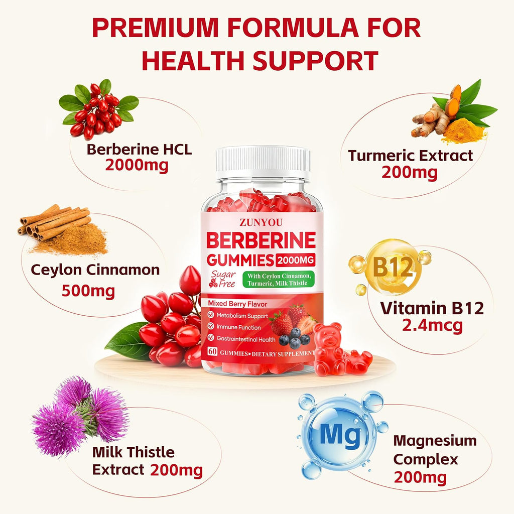 2000 mg berberine gummy supplements