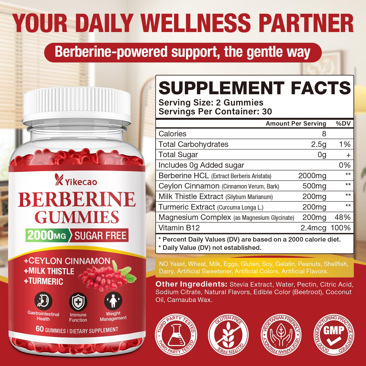 2000 mg berberine supplement for health