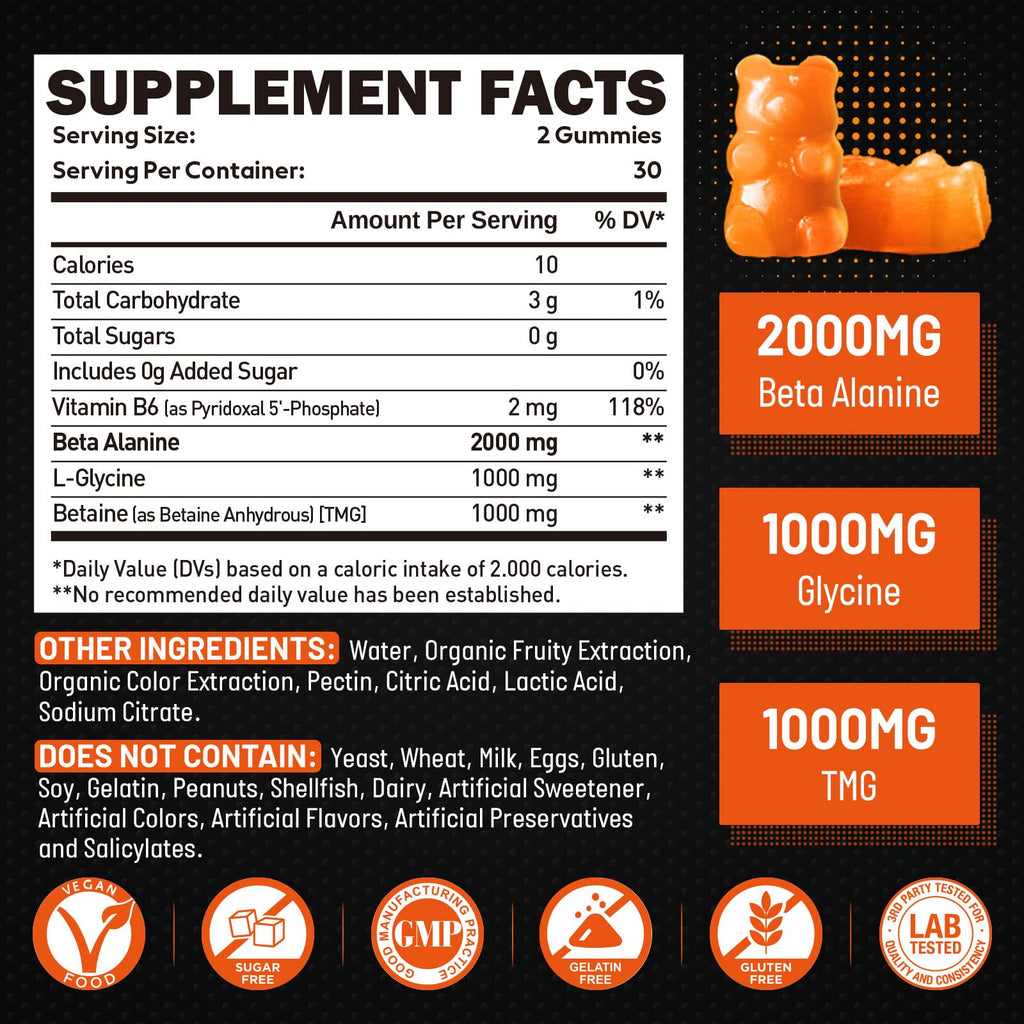 2000 mg Beta Alanine pre-workout supplement