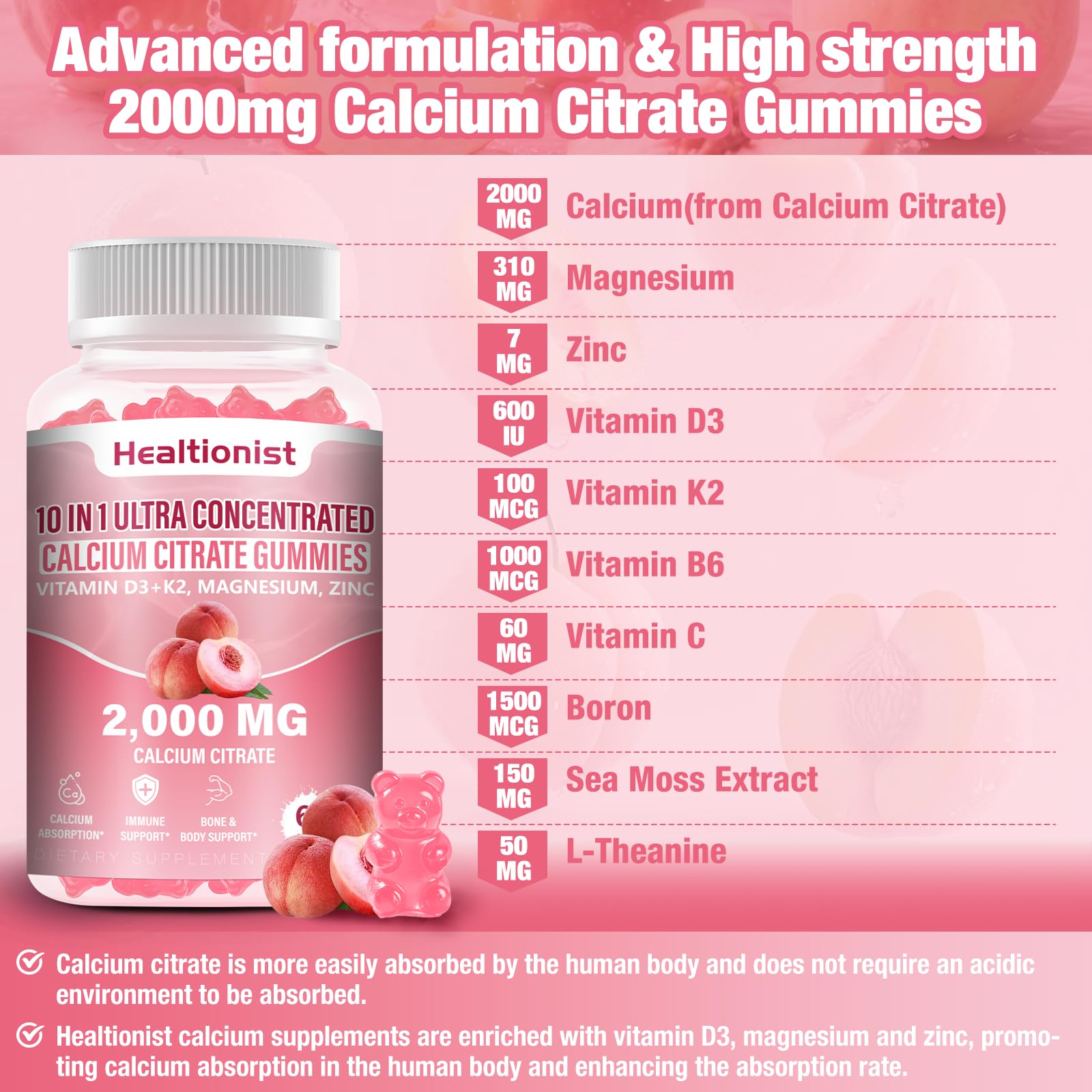 2000 mg calcium citrate per serving
